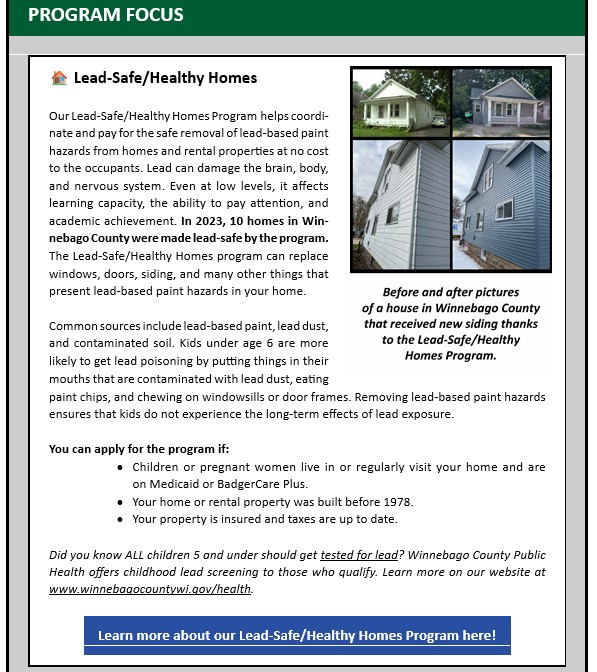 Lead Safe Healthy Homes Program - Town of Poygan, Winnebago County ...